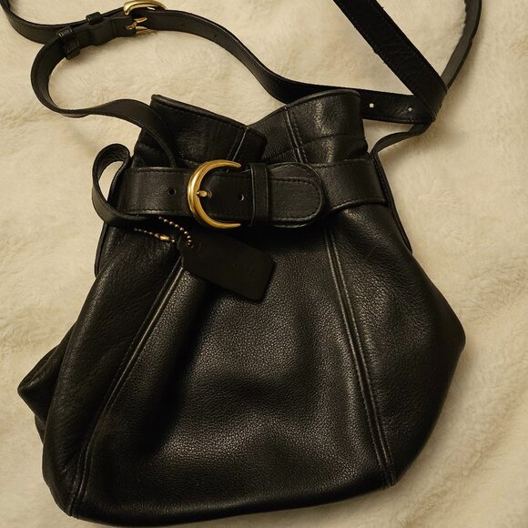 Coach | Bags | Vintage Coach 456 Black Leather Soho Belted Bucket Bagag ...
